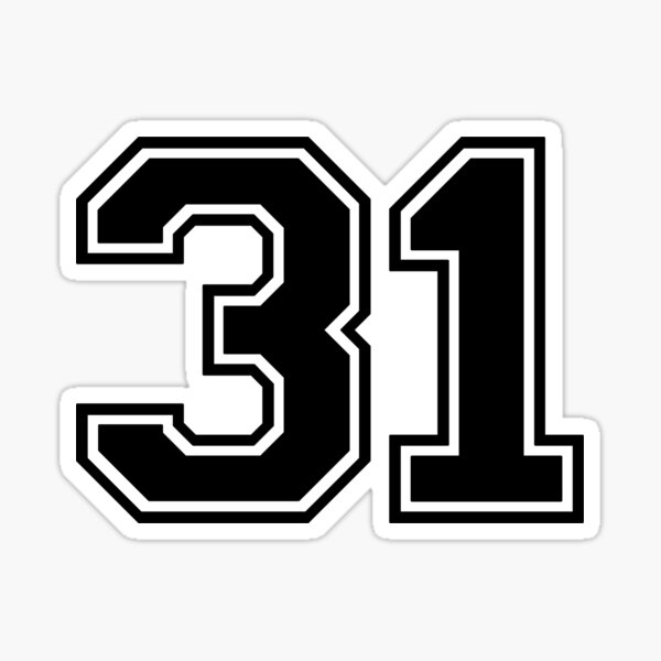 "Varsity Team Sports Uniform Number #31 - Black" Sticker for Sale by ...