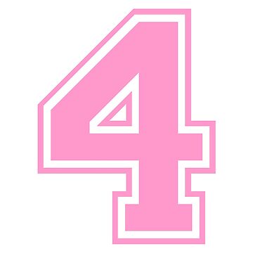 "Varsity Team Sports Uniform Number #4 - Pink" Sticker for Sale by ...