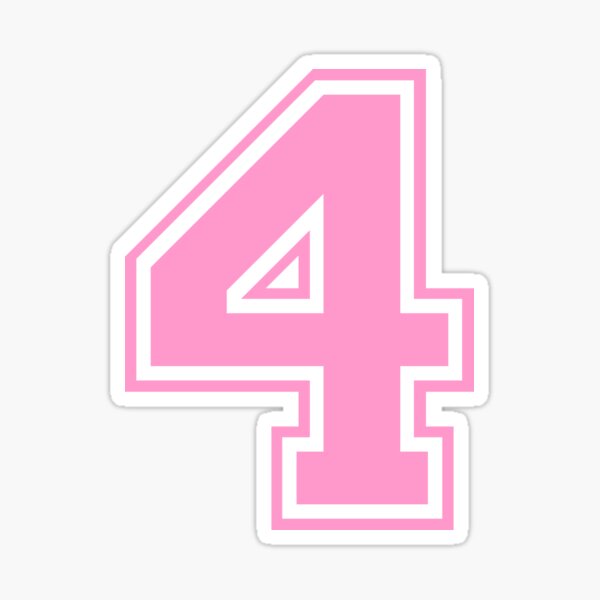 "Varsity Team Sports Uniform Number #4 - Pink" Sticker for Sale by ...