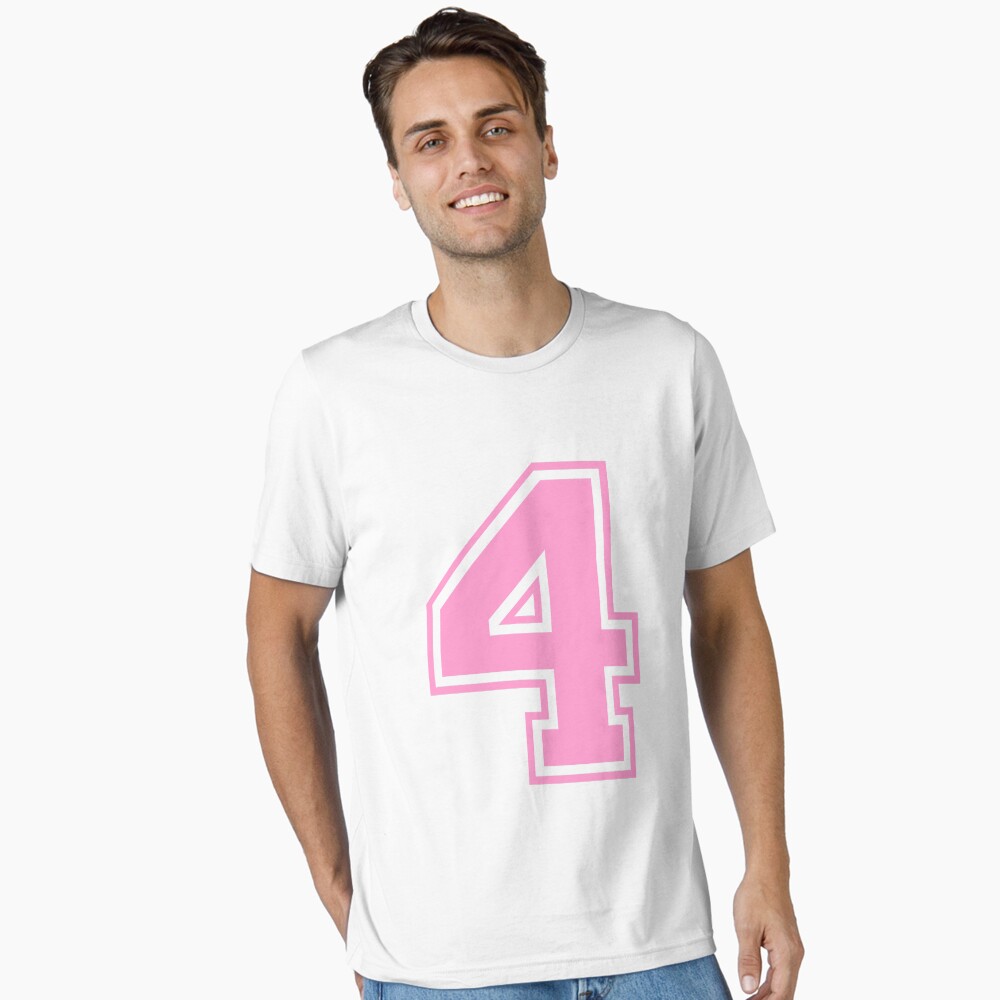 "Varsity Team Sports Uniform Number #4 - Pink" Sticker for Sale by ...