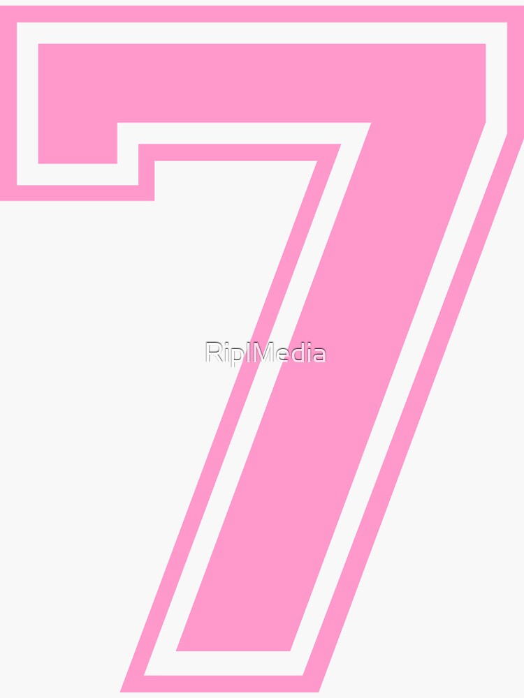 "Varsity Team Sports Uniform Number #7 - Pink" Sticker for Sale by ...