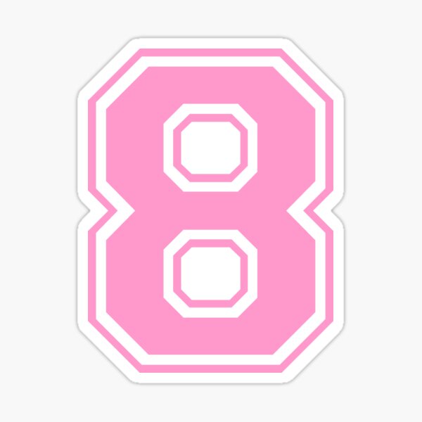 "Varsity Team Sports Uniform Number #8 - Pink" Sticker for Sale by ...