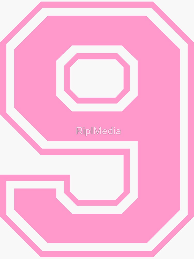 "Varsity Team Sports Uniform Number #9 - Pink" Sticker for Sale by ...