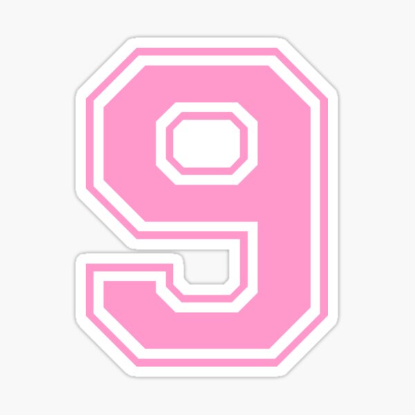 "Varsity Team Sports Uniform Number #9 - Pink" Sticker for Sale by ...