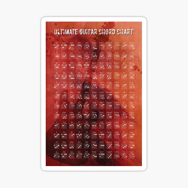 "Guitar Chords Chart" Sticker by posterservice | Redbubble