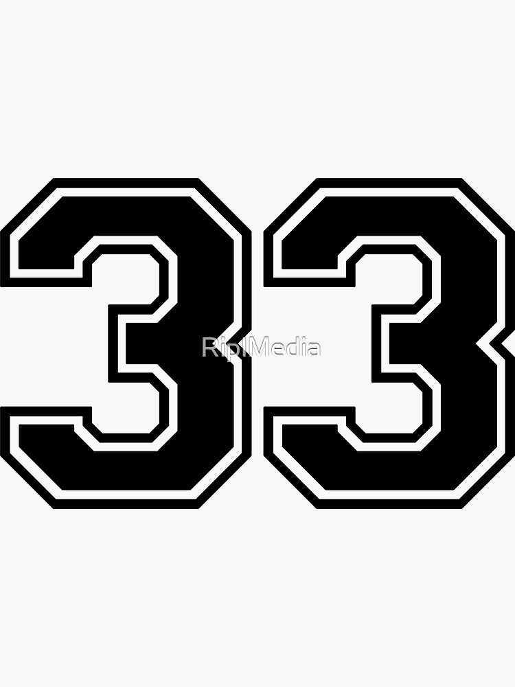 "Varsity Team Sports Uniform Number #33 - Black" Sticker for Sale by ...