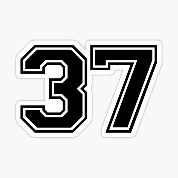 "Varsity Team Sports Uniform Number #37 - Black" Sticker for Sale by ...