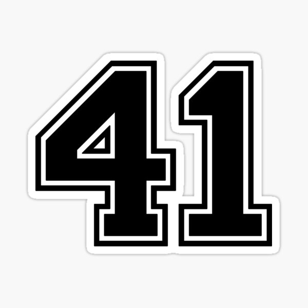 "Varsity Team Sports Uniform Number #41 - Black" Sticker by RiplMedia ...