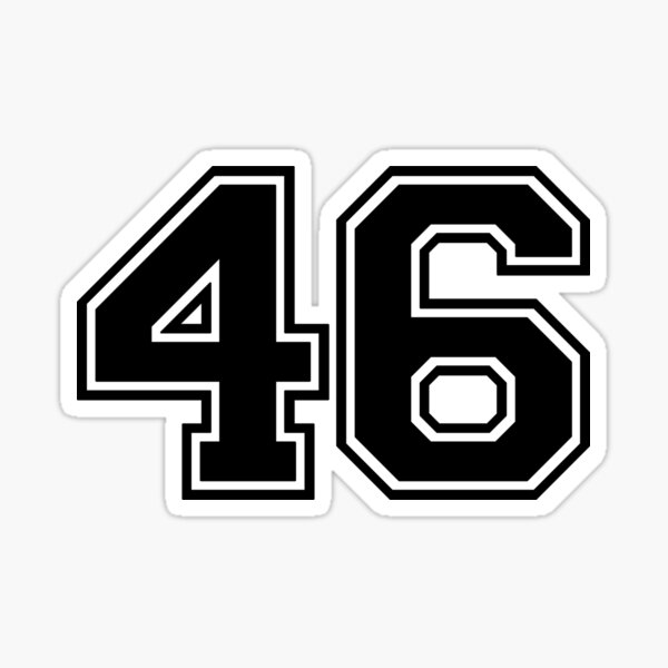 "Varsity Team Sports Uniform Number #46 - Black" Sticker for Sale by ...