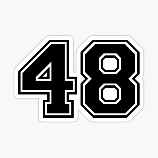 "Varsity Team Sports Uniform Number #48 - Black" Sticker for Sale by ...