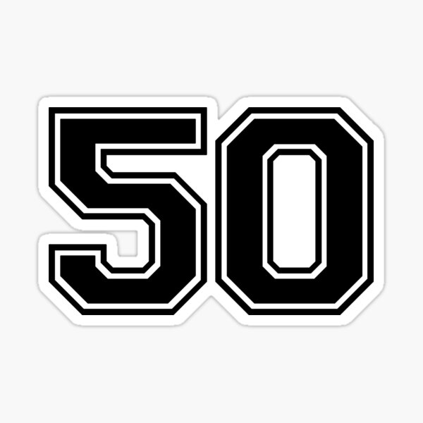 "Varsity Team Sports Uniform Number #50 - Black" Sticker for Sale by ...