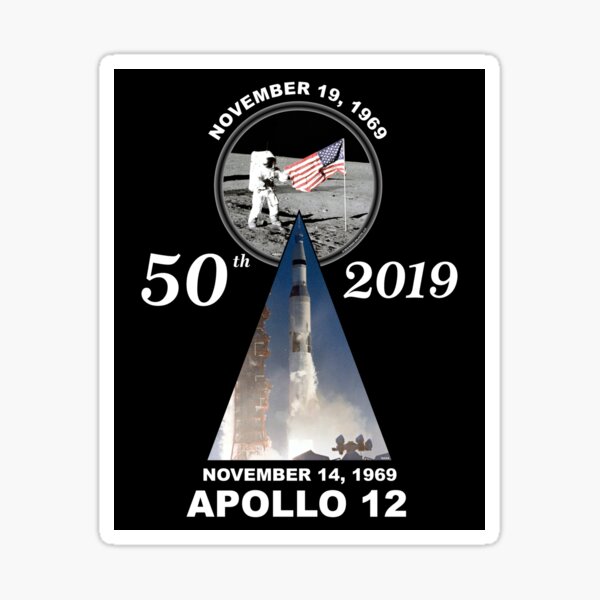 "Apollo 12 50th Anniversary of Second Moon Landing" Sticker for Sale by ...