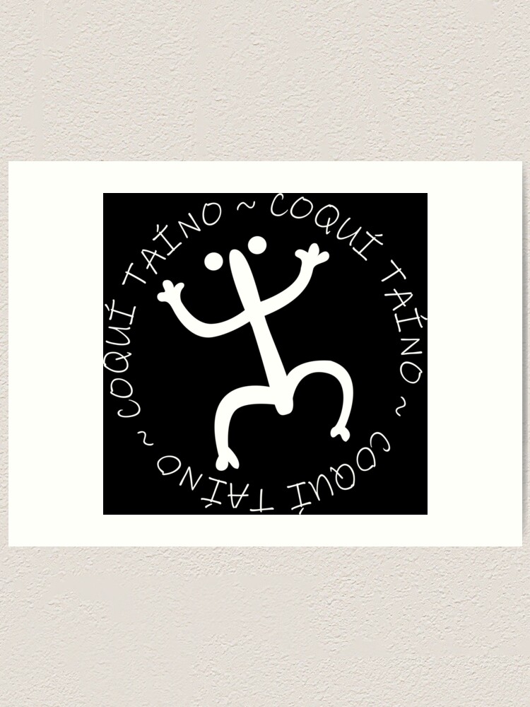 "Taino Coqui Puerto Rico Art Boricua Tainos White" Art Print by ...