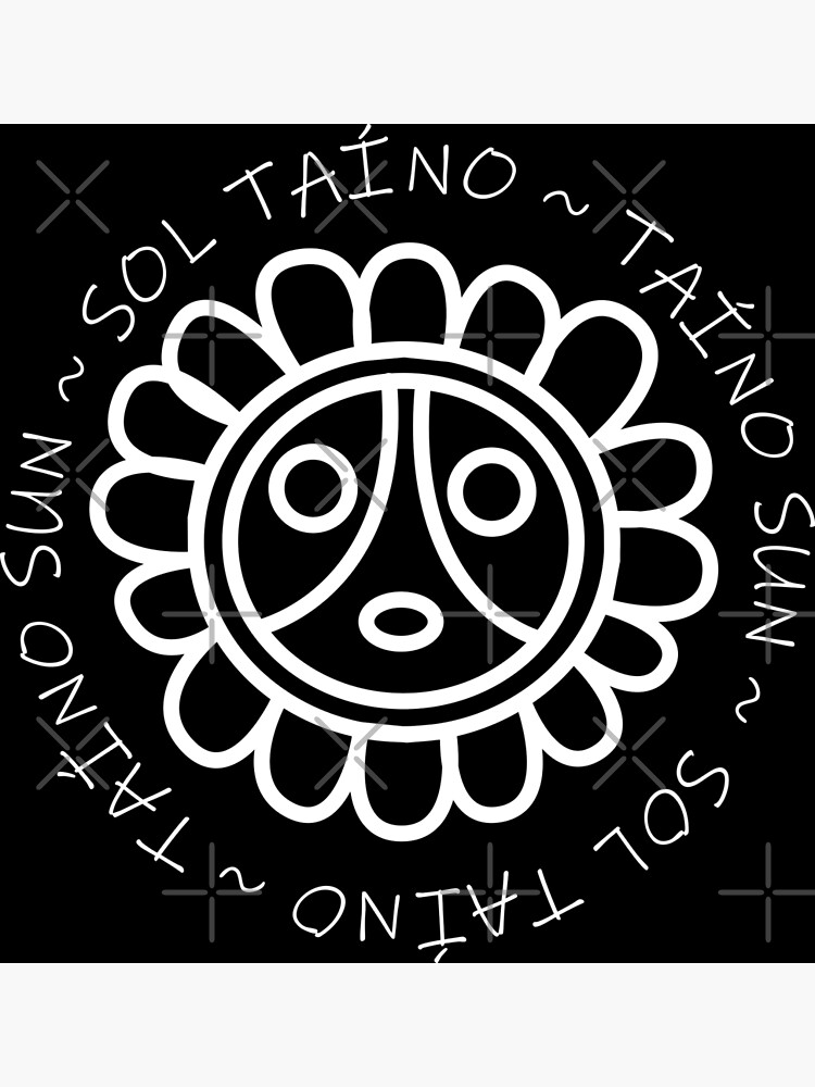 Lámina metálica «Puerto Rico Sol Taino Arte Boricua Tainos Blanco» de ...