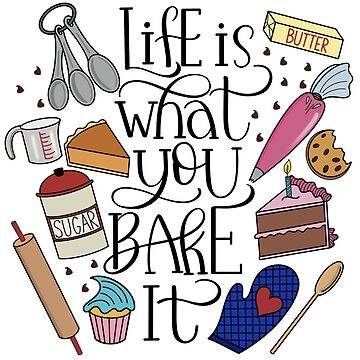 "Life Is What You Bake It Baking And Dessert Lover Design" Apron for ...