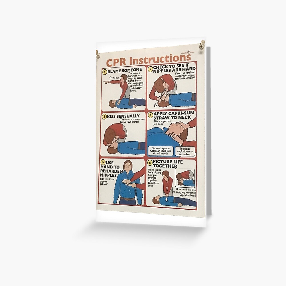 "Funny CPR Instructions" Greeting Card by -LukeRinehart- | Redbubble