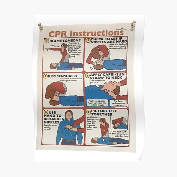 "Funny CPR Instructions" Poster by -LukeRinehart- | Redbubble