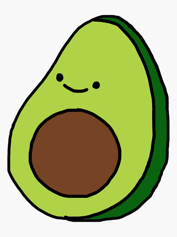 "Smiley avocado " Sticker for Sale by Brookecorgi | Redbubble