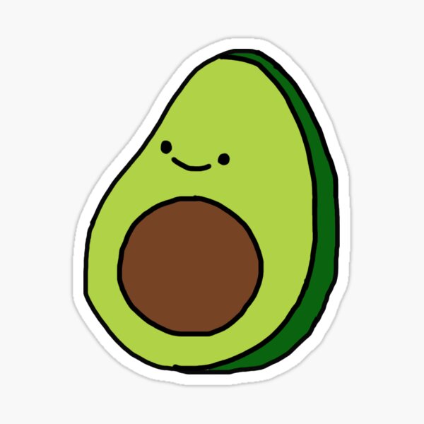 "Smiley avocado " Sticker for Sale by Brookecorgi | Redbubble
