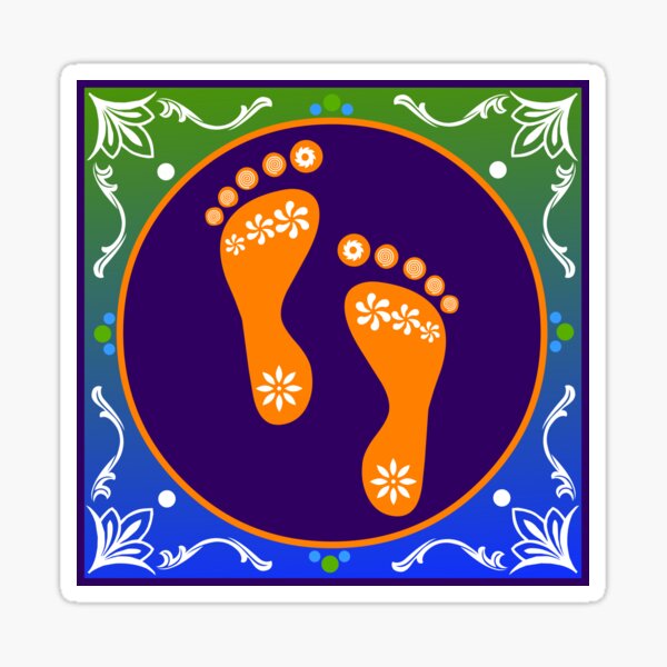 "Diwali Rangoli With Beautiful Footprint" Sticker by Oirabot | Redbubble