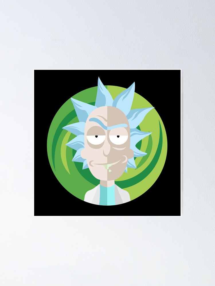 "Rick and Morty - Rick Sanchez face Illustration Sticker" Poster by ...