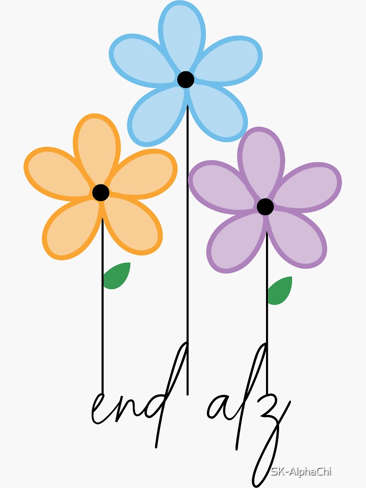 "Alzheimers Flowers" Sticker for Sale by SK-AlphaChi | Redbubble