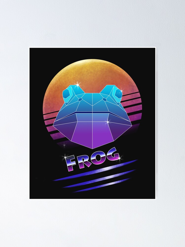 "80s Retro Frog" Poster for Sale by yajyolid | Redbubble