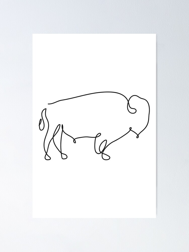 "Buffalo Line Art" Poster for Sale by GBREAL01 | Redbubble