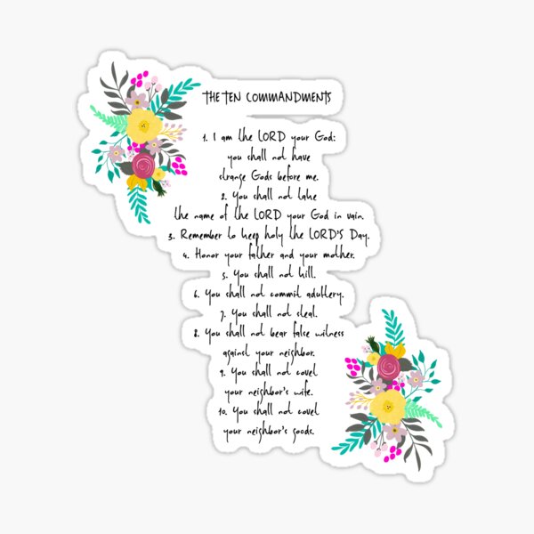 "The Ten Commandments " Sticker for Sale by Lupappdesigns | Redbubble