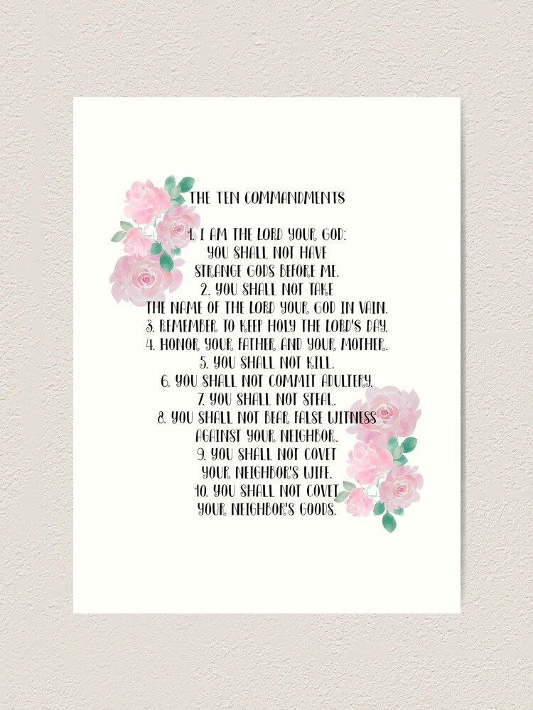 "The Ten Commandments, Watercolour flowers, watercolor flowers" Art ...