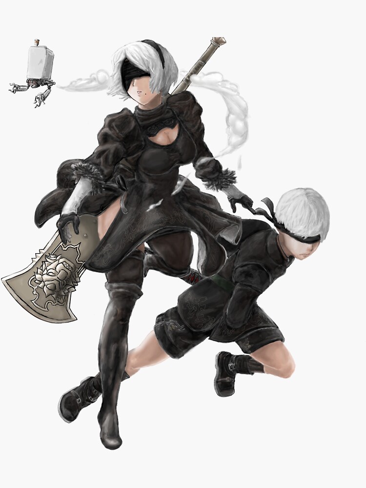 "2B and 9S" Sticker by Bluerux | Redbubble
