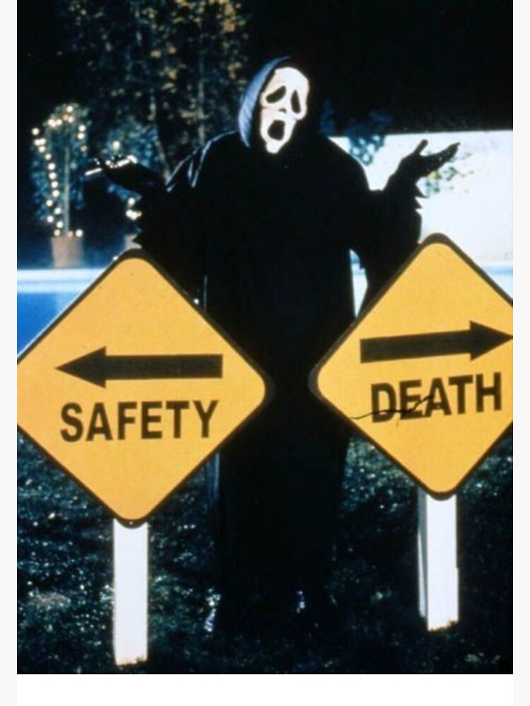 "Safety Death" Sticker for Sale by crumpetstrumpet | Redbubble