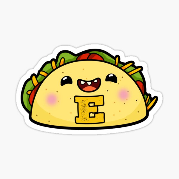 "Alphabet Letter E Spec-taco-lar Taco" Sticker for Sale by kidsmonogram ...