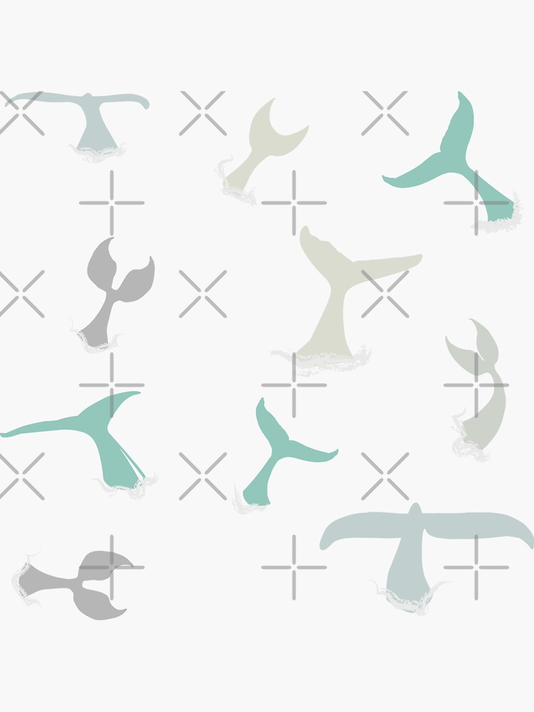"Whale Tail Pattern | Blue Grey Whale Pattern" Sticker by ...