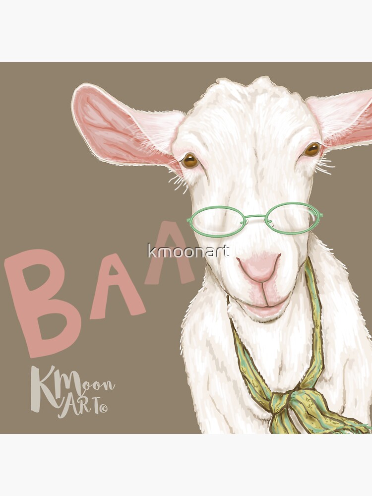 "Baa Baa Goat (Beige)" Sticker by kmoonart | Redbubble