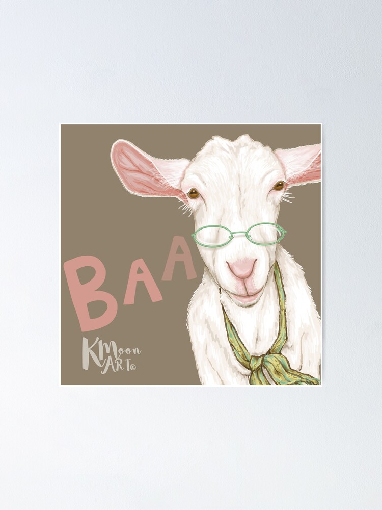 "Baa Baa Goat (Beige)" Poster for Sale by kmoonart | Redbubble