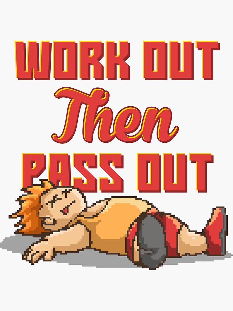 "Workout, Sports, Unsporting, Retro, Pixel Art, Old School" Sticker by ...