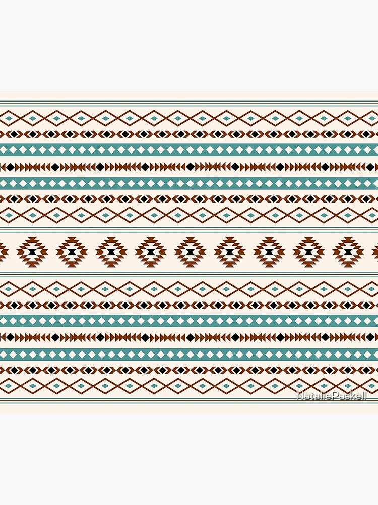 "Aztec Teal Terracotta Black Cream Mixed Pattern" Throw Blanket for ...
