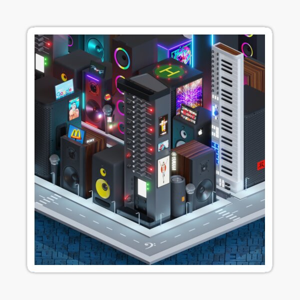 "Bass Town" Sticker for Sale by Tekures | Redbubble