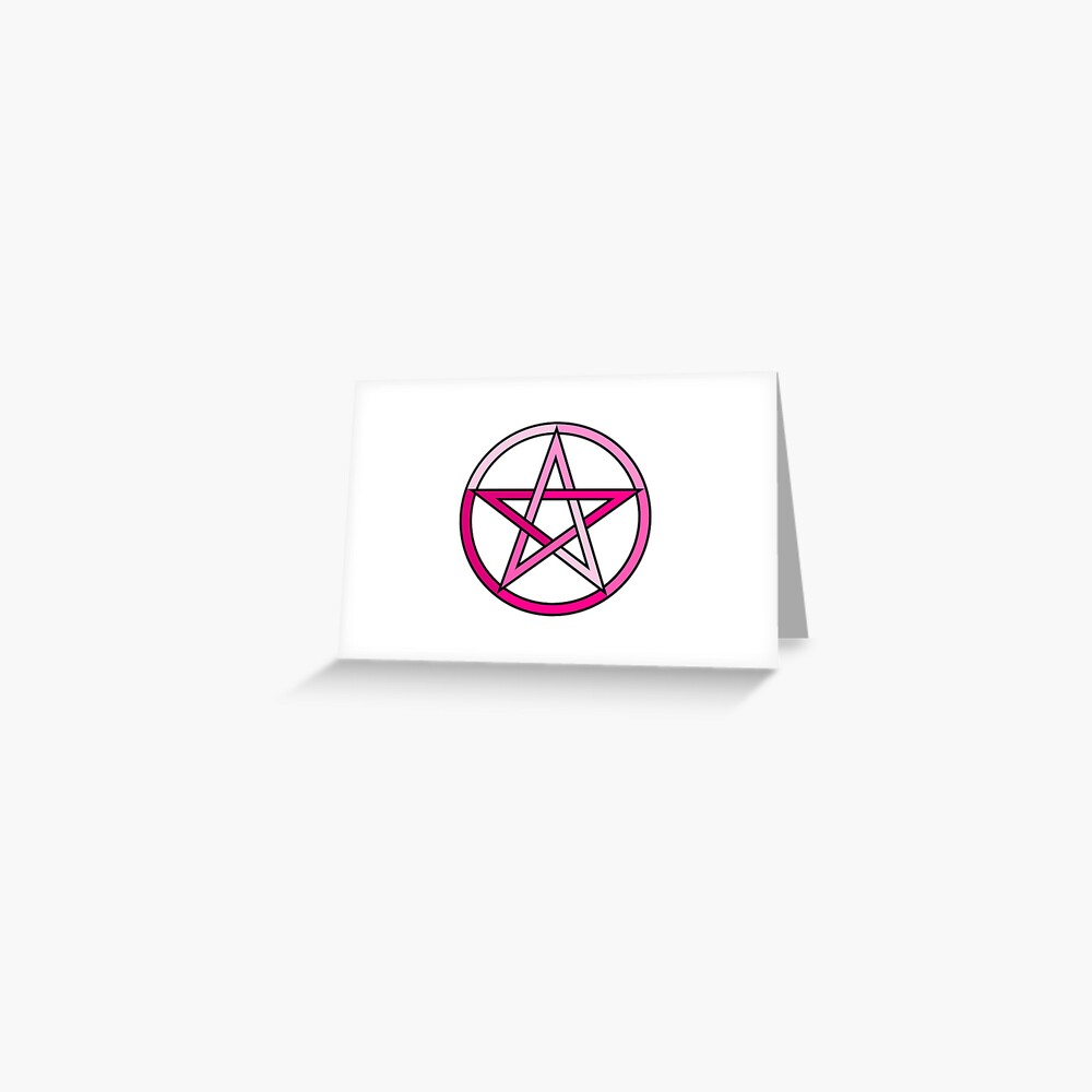 "Pink Pentagram Pentacle" Greeting Card by WiccaFairy | Redbubble