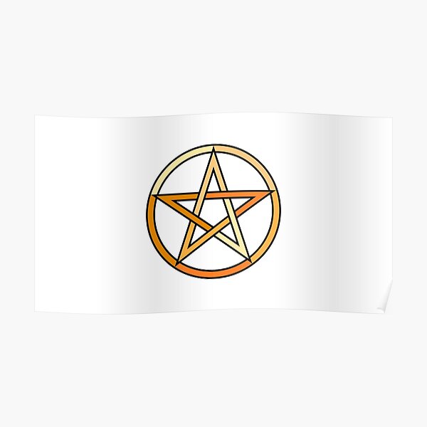 "Orange Pentagram Pentacle" Poster for Sale by WiccaFairy | Redbubble