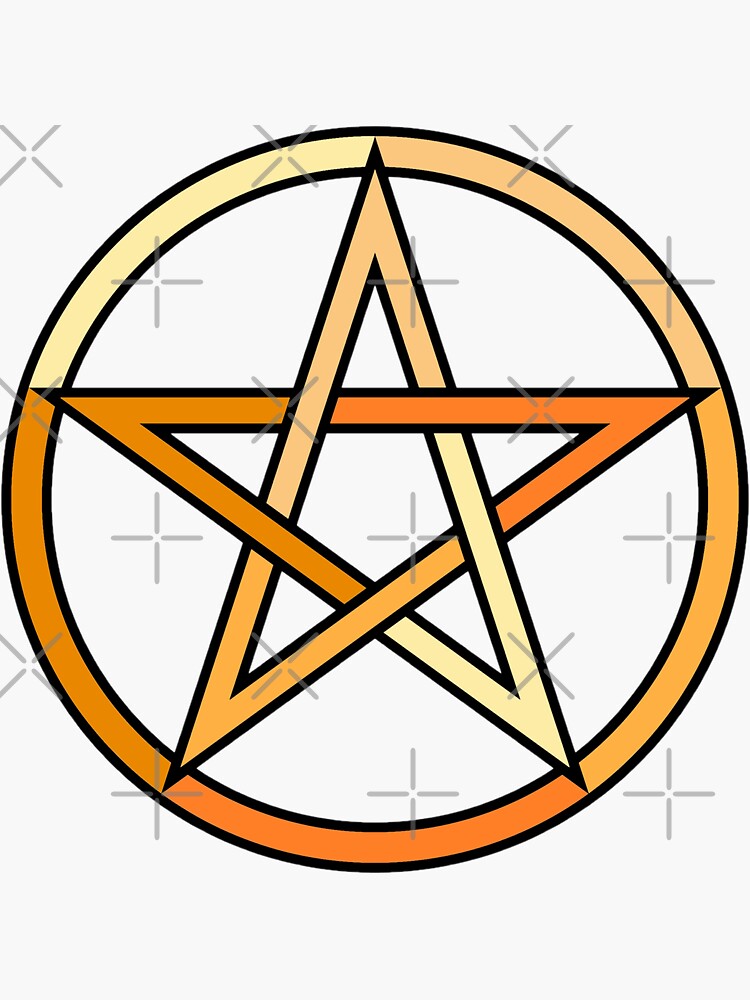 "Orange Pentagram Pentacle" Sticker for Sale by WiccaFairy | Redbubble