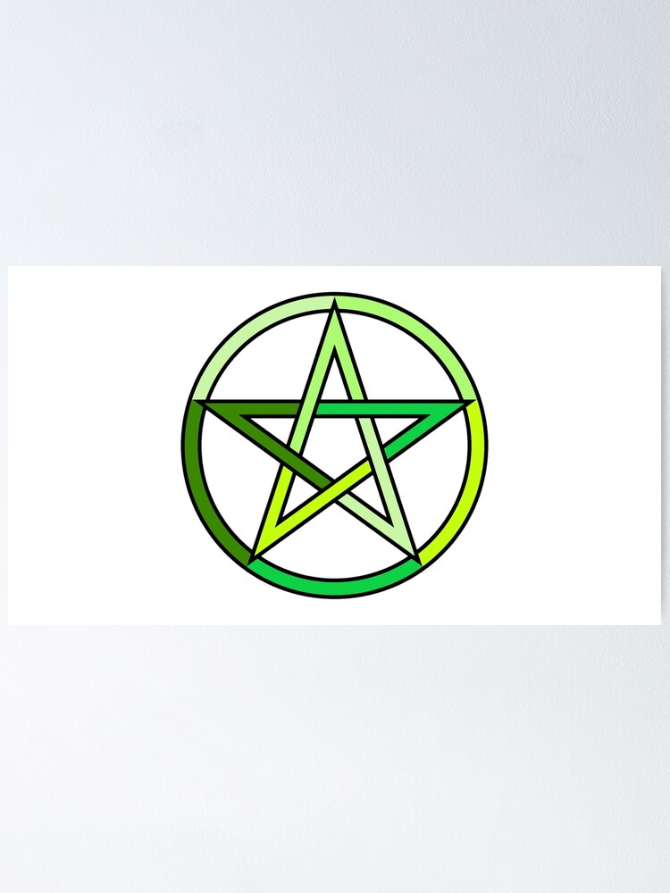 "Green Pentagram Pentacle" Poster for Sale by WiccaFairy | Redbubble
