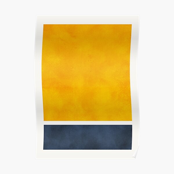 "Mid Century Minimal Abstract - Blue and Yellow" Poster by Blue-Banana ...