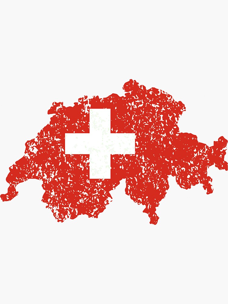 "Switzerland Flag Country Map" Sticker by brandonv111 | Redbubble