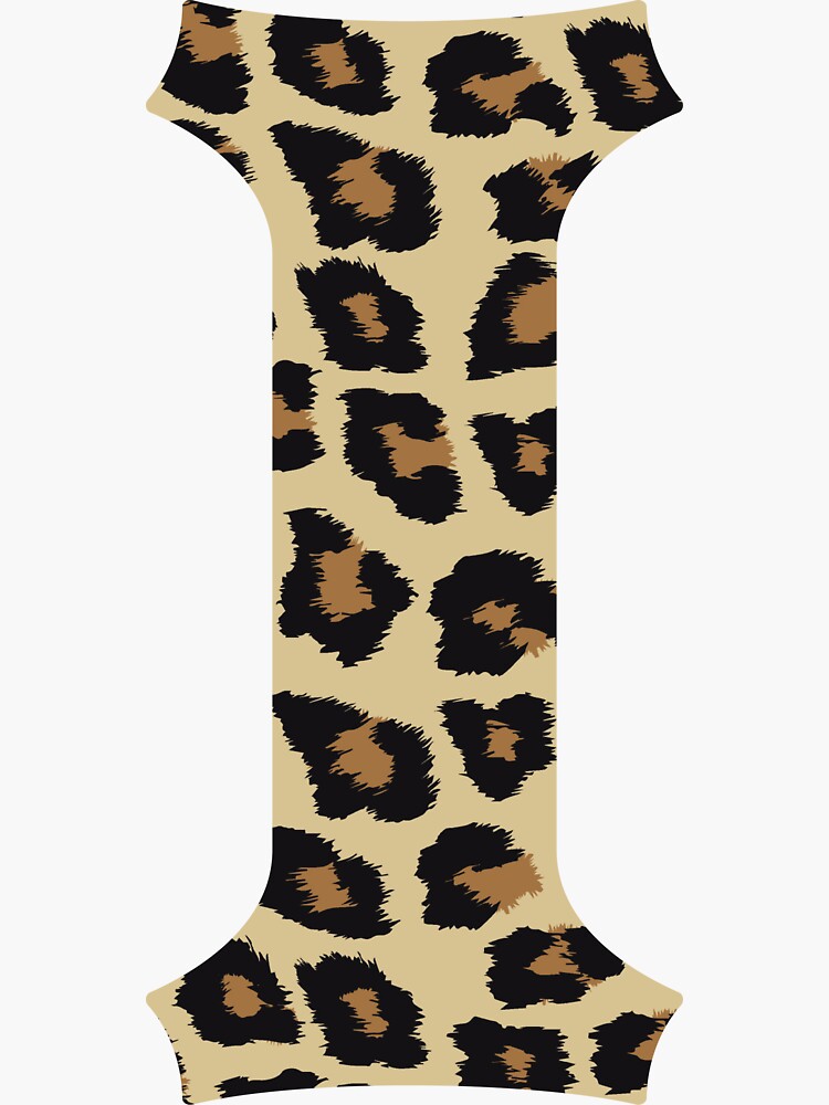 "Letter I Leopard Cheetah Monogram Initial" Sticker by SqueakyRicardo ...