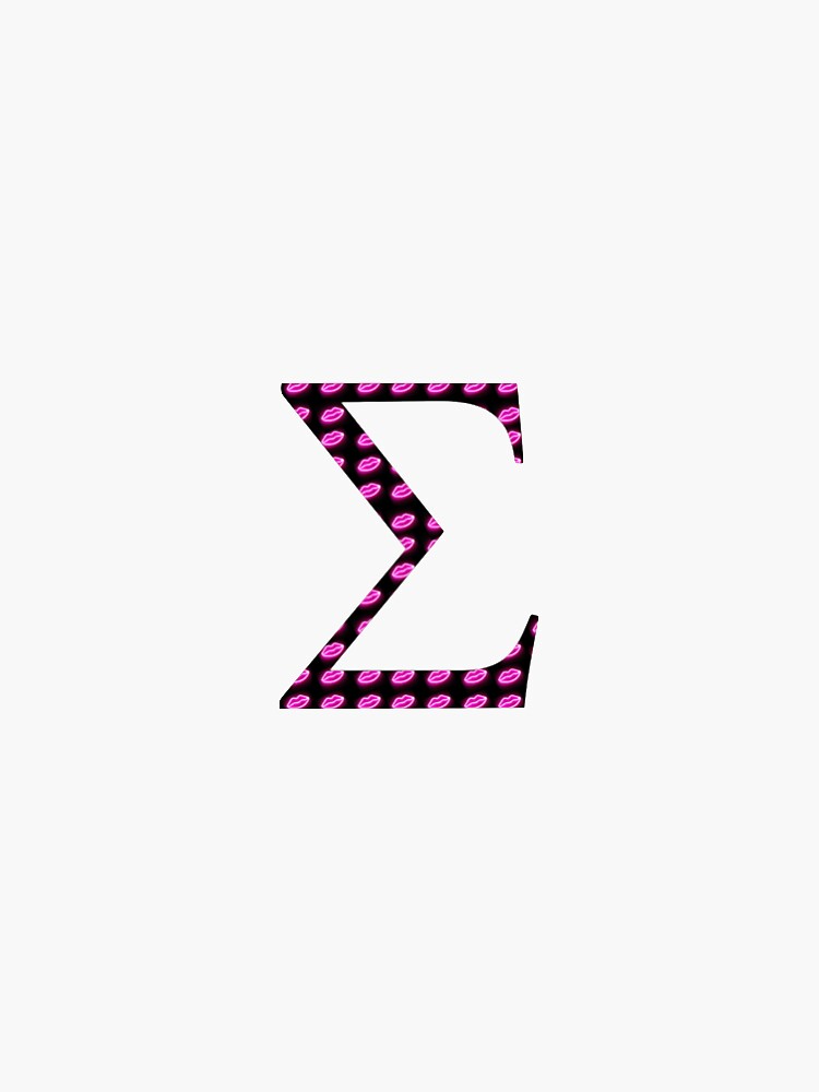 "Sigma Greek Letter- Neon Lips" Sticker for Sale by sick--sticks ...