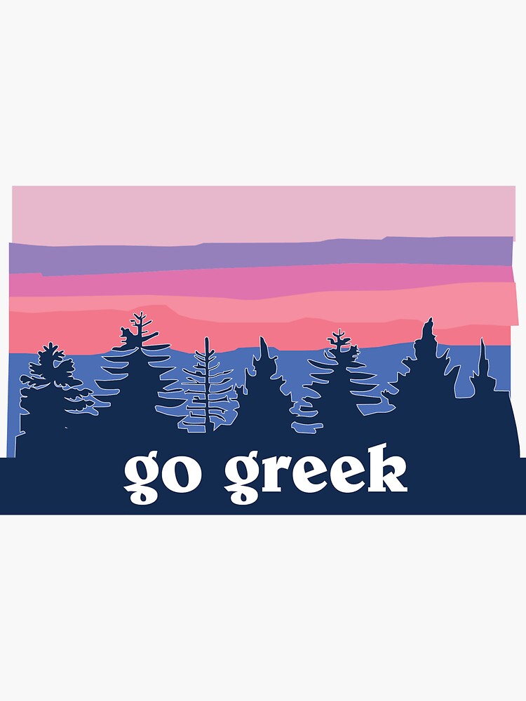 "GO GREEK" Sticker for Sale by MaggieOld | Redbubble