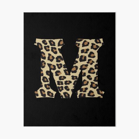 "Letter M Leopard Cheetah Monogram Initial" Art Board Print for Sale by ...