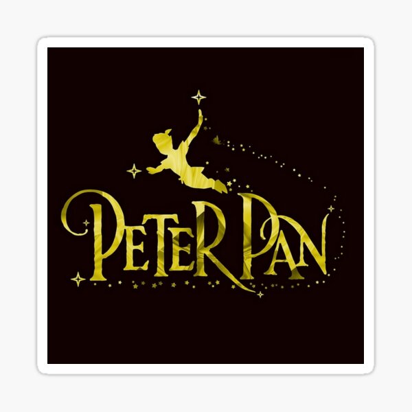 "Peter Pan gold logo" Sticker by EsthersDesigns | Redbubble